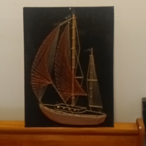 Wall Decor | Vintage Wire String Art Ship | Poshmark